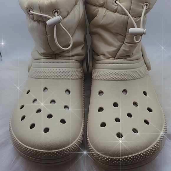 CROCS | Shoes | Crocs Cream Ankle Booties | Poshmark